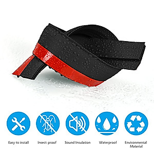 Ainiv 2 Pack Door Draft Stopper Under Door Seal, 2" W x 39" L Cutable Soundproof Door Seal, Adhesive Under Door Sweep for Exterior & Interior Doors Dust and Noise Insulation Weather Stripping-Black