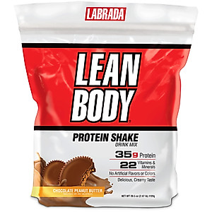 LABRADA Nutrition – Lean Body High Protein Meal Replacement Shake, Whey Protein Powder for Weight Loss and Muscle Growth, Chocolate Peanut Butter, 2.47LB Tub Packaging May Vary