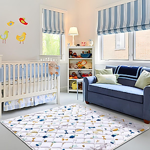 Premium Baby Play Mat 50" X 50", Thicken Foam One-Piece Crawling Mat, Non-Slip Cushioned Baby Playmats for Infants, Babies, Toddlers, Foldable and Machine Washable