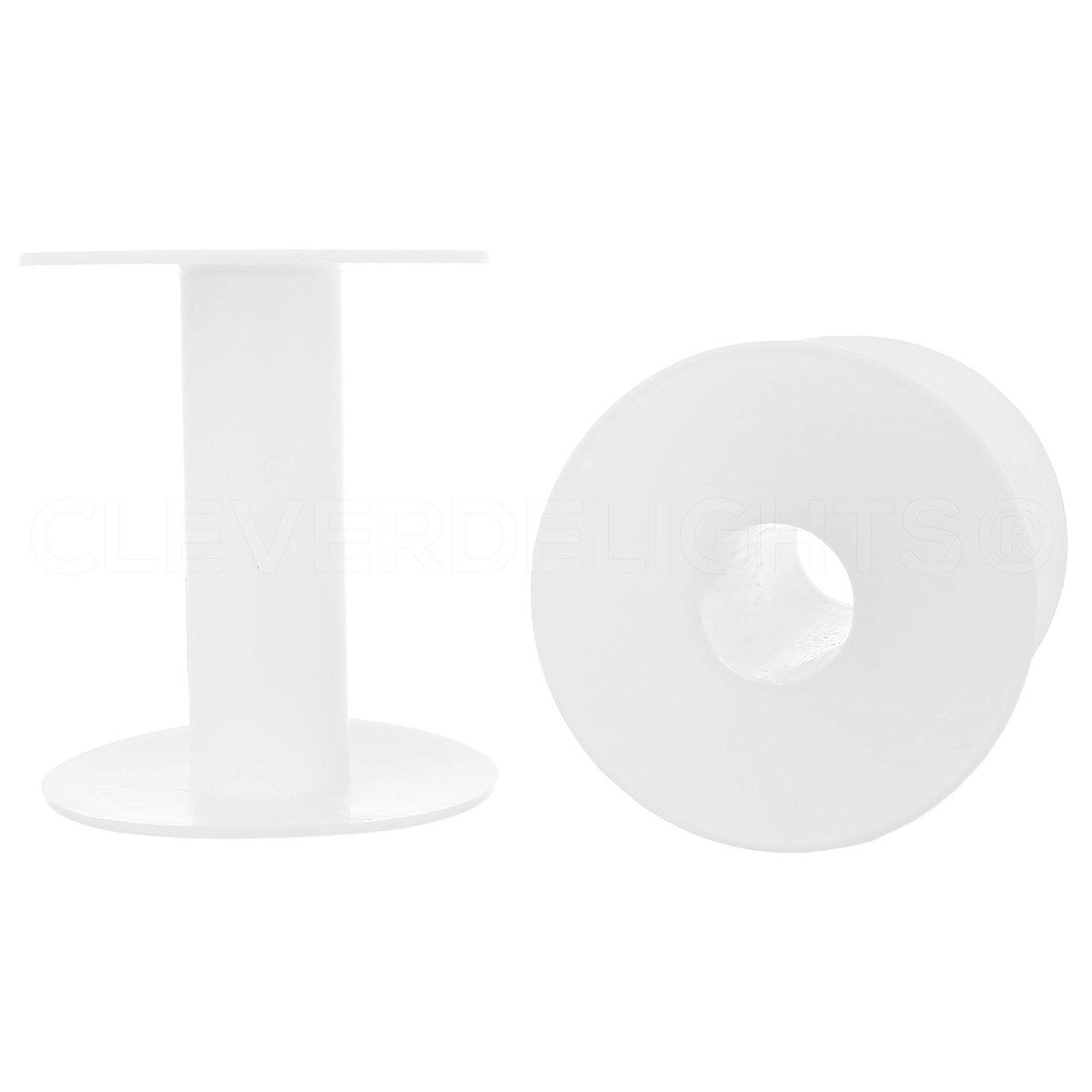 3 Pack - CleverDelights 3" White Plastic Spools - Empty Spools - Crafts Thread Cord Wire Rope Roll