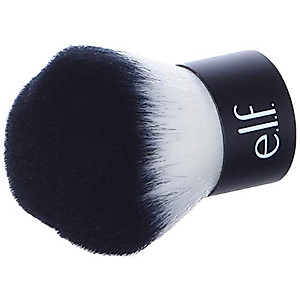 e.l.f., Kabuki Face Brush, Synthetic Haired, Versatile, Compact, Applies Bronzer, Powder, or Highlighter, Soft, Absorbent, Wet or Dry Product, Compact, Travel-Size, 0.64 Oz