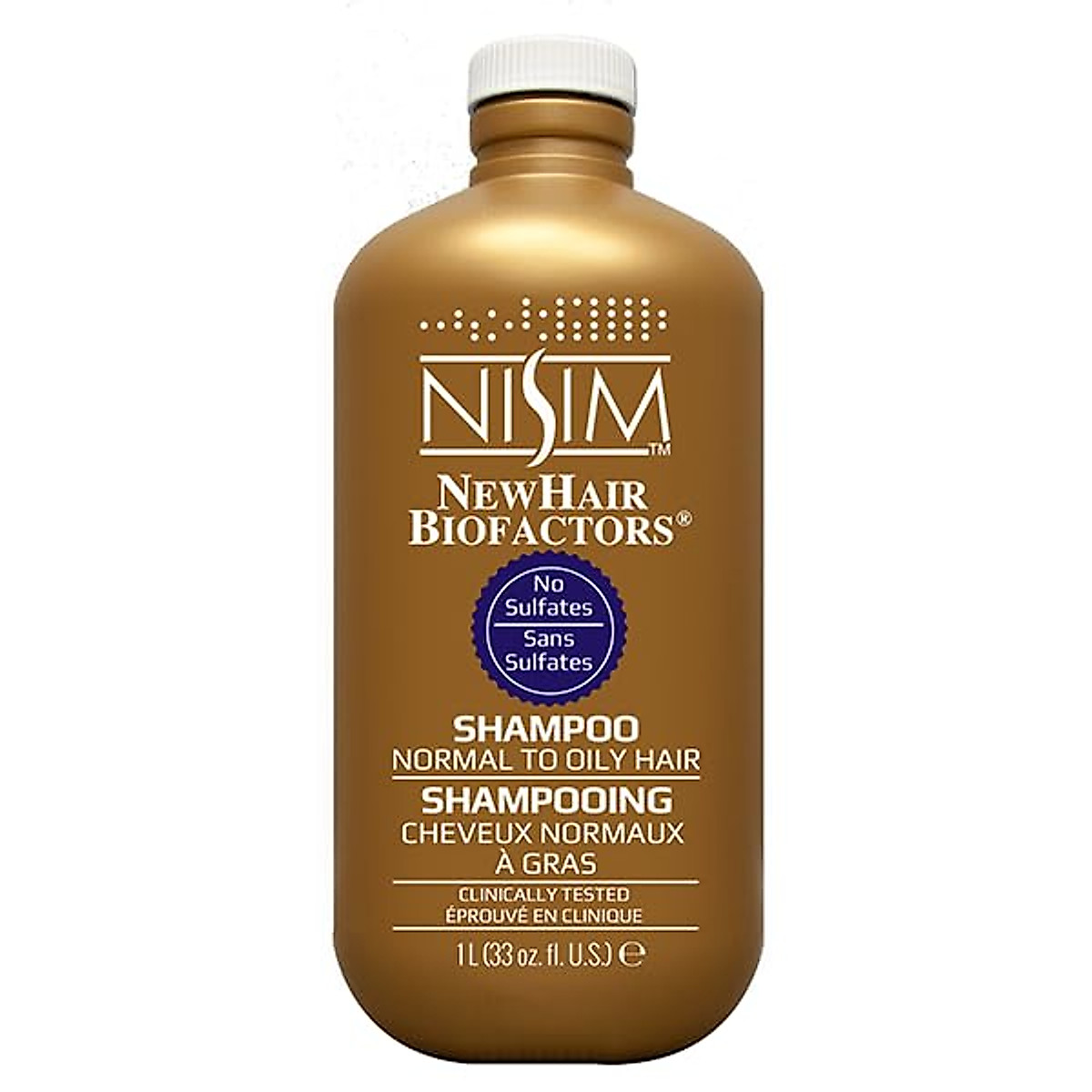 NISIM NewHair BioFactors Shampoo for Normal To Oily Hair - Deep Cleaning Shampoo That Controls Excessive Hair Loss (33 Ounce / 1000 Milliliter)