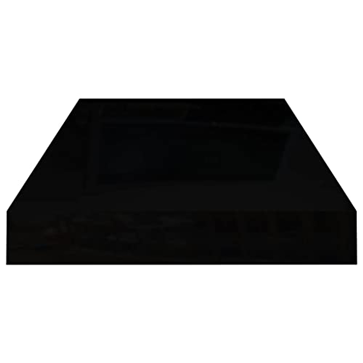 ZQQLVOO Floating Wall Shelves 4 pcs,Wall Mounted Display Shelf,Wall Mounted Floating Shelves,Wall Storage Shelves,Floating Book Shelves,Bookshelf,High Gloss Black 19.7"x9.1"x1.5" MDF