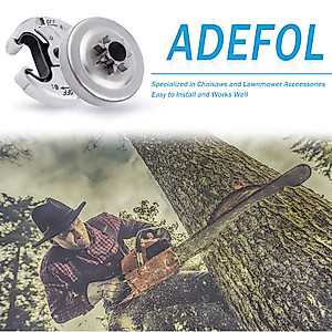 Adefol .325" 7T Clutch Drum 8pcs Kit For Husqvarna 340 345 350 Chainsaw Replacement Parts with Clutc, Spring, Needle Bearing, Oil Pump,Worm Gear, Oiler for 578097901, 503931801, 537110503 Accessories