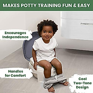 Delta Children PerfectSize Potty - Made with Eco-Friendly Recycled Ocean Material, White/Grey