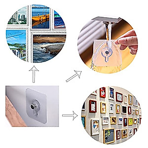 Double-Sided Adhesive Hooks 10 Pair, Adhesive Hooks 10pcs, Adhesive Wall Hooks, Self-Adhesive Hooks, Wall-Sticking Hooks Without Punching and Nails, Waterproof and Oil-Proof (20 Pack) (Type-A)