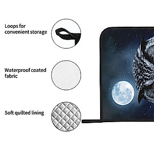 Potholders 2 Pieces Set, Owl Animals Hot Pads with Anti-Scald Cotton Infill Material