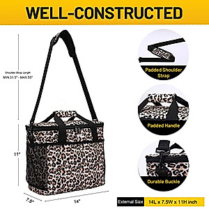 MIER 18L Large Soft Cooler Insulated Picnic Bag for Grocery, Camping, Car, Leopard
