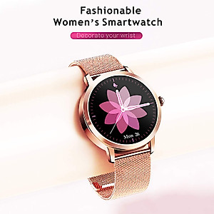 Smart Watch for Women, RAIMI Fashion Fitness Watch with Heart Rate Blood Pressure Sleep Tracker Pedometer Multiple Sport Modes, Waterproof, Sport SmartWatch Sync with Google Fit, iOS & Android App