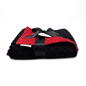 MEG ORIGINAL Red & Black Minky Dot Baby Blanket, Unisex/Gender Neutral, 1327
