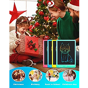 SHUESY LCD Writing Tablet for Kids – 8.5 inch Colorful Graffiti Drawing Board for Toddlers – Magic Scribble Doodle Board – Touch Screen LCD Drawing Tablet – Doodle Pad for Toddler 1-3 4-8 (Blue)