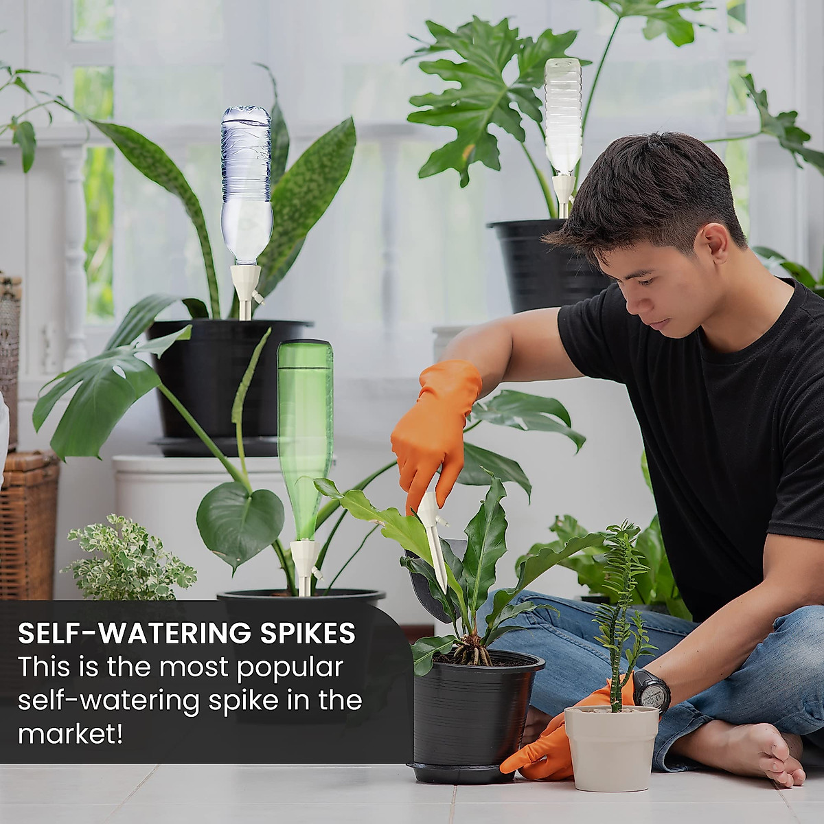 MJOGEE 6 Self Watering Spikes, Slow Release Automatic Irrigation Control System, 47mm