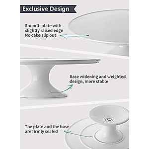 Sweese 709.101 12-Inch Porcelain Cake Stand, Round Dessert Stand, White Cupcake Stand for Parties