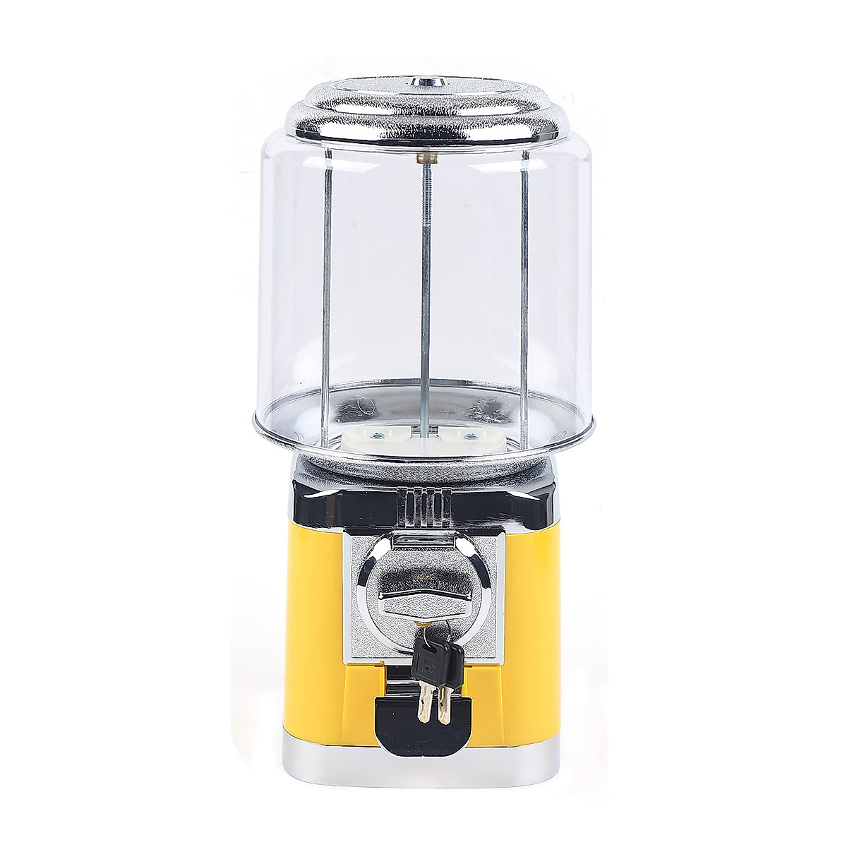 Candy Gumball Vending Machine, Commercial Candy Dispenser Machine, Automatic Candy Gumball Machine Bubble Gum Machine for Gaming Stores (Yellow)