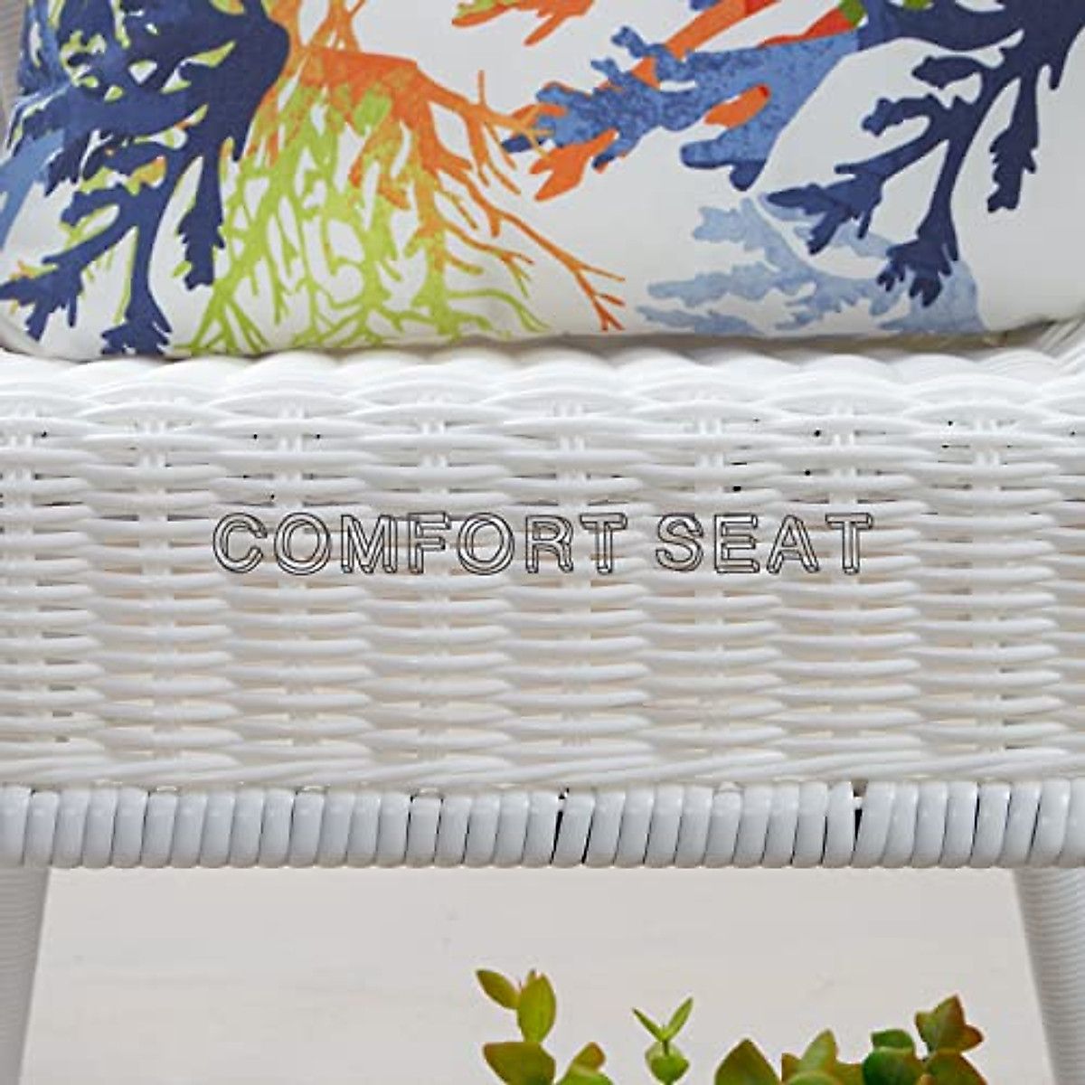 MeetLeisure Bistro Set 3 Pieces Outdoor Patio Furniture Set, Wicker Chairs Set of 2 with Outdoor Side Table, Outdoor Chairs for Patio Lawn Porch, White