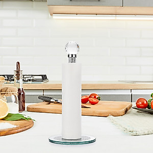 JUXYES Vertical Countertop Paper Towel Roll Holder Rack, Upright Paper Holder Crushed Diamond Standup Paper Towel Holder for Kitchen Dining Room Bathroom, 13 Height Freestanding Paper Roll Holder