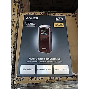 Anker Prime Power Bank, 12,000 mAh 2-Port Portable Charger with 130W Output, Smart Digital Display, Compatible with iPhone 15/14/13 Series, MacBook, Dell