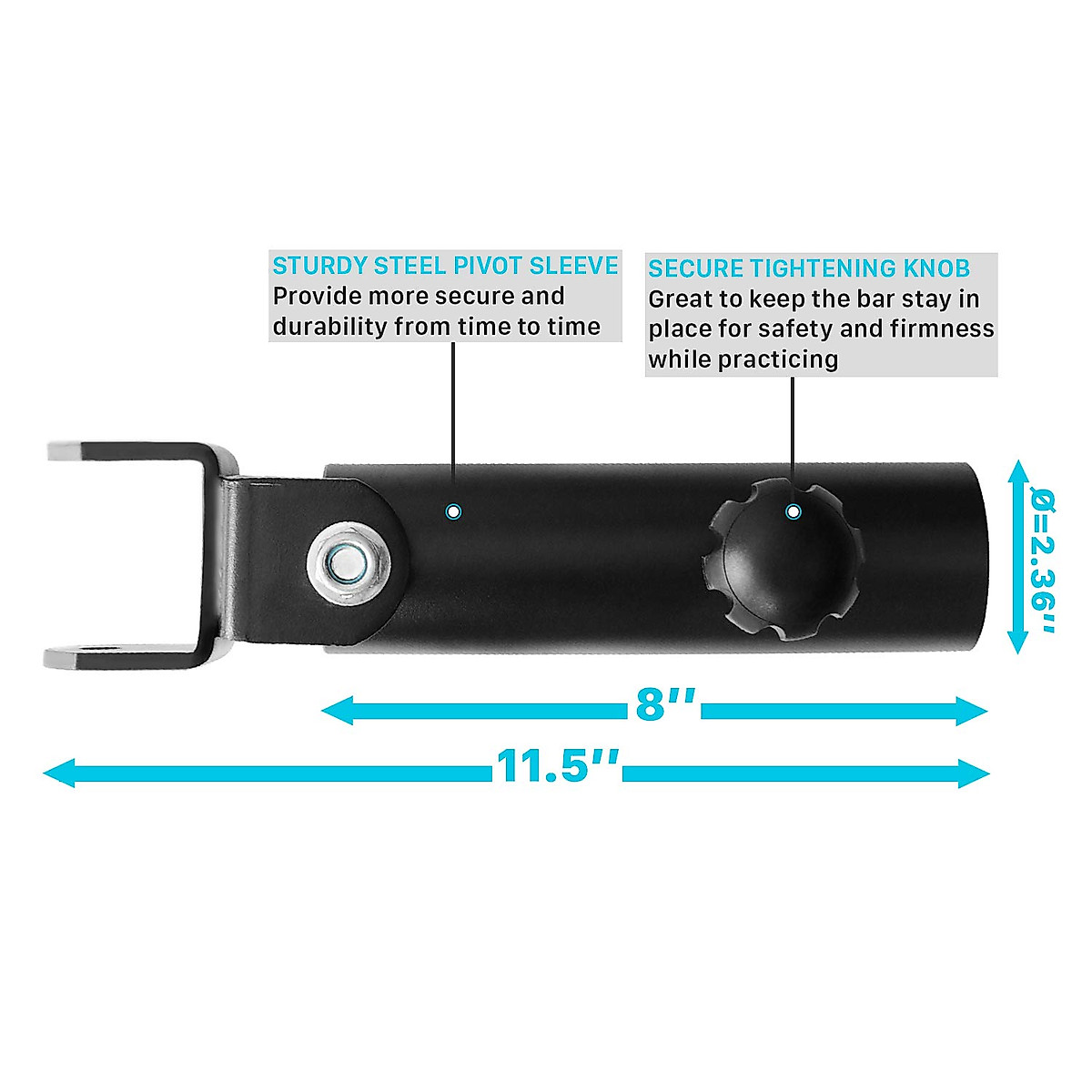 A2ZCARE Power Rack T-Bar Row Landmine Base - Fitness Rack Mounted Landmine Attachment - Fit 2-inch Olympic Bars - Compatible with 2x2 inch Power Rack