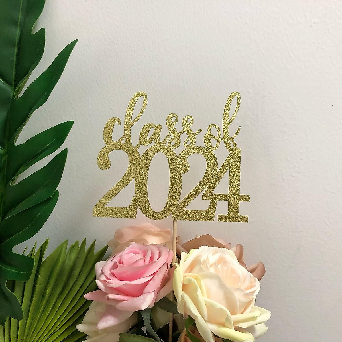 ALISSAR 10 Pack Double Sided Gold Class of 2024 Graduation Party Centerpiece Sticks, Table Toppers for 2024 Graduation Party Decoration Party Supplies(Gold) (gold)