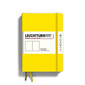 LEUCHTTURM1917 - Notebook Hardcover Medium A5-251 Numbered Pages for Writing and Journaling (Lemon, Plain)