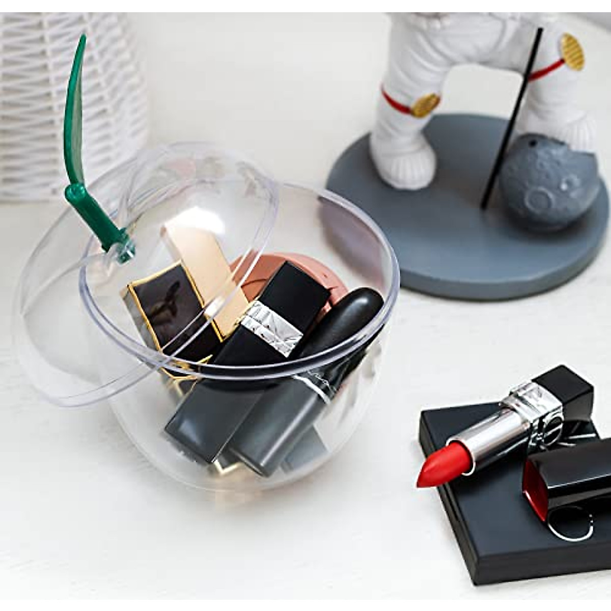 HANZE Large Apple Container, Apple Shaped Candy Toy Gift Filling Containers Jar for Party Wedding Christmas Decorations Party Supplies Favors - Clear