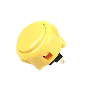 SANWA 8 pcs OBSF-30 Original Push Button 30mm - for Arcade Jamma Video Game & Arcade Joystick Games Console (Yellow) S@NWA
