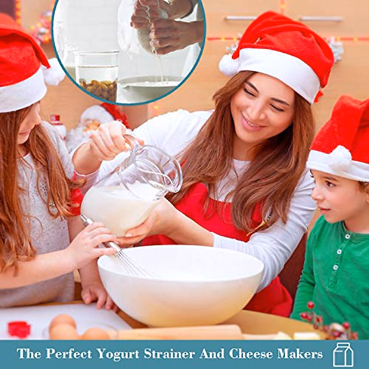 Nut Milk Bag Reusable 3 Pack 12" x 10" Cheesecloth Bags for Straining Almond/Soy Milk Greek Yogurt Strainer Milk Nut Bag for Cold Brew Coffee Tea Beer Juice Fine Nylon Mesh Cheese Cloth