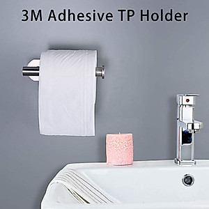 DGWHYC Toilet Paper Holder, 3M Toilet Paper Holder no Drilling for Bathroom and Washroom, SUS304 Stainless Steel Brushed Nickel (Silver), DG-TPA22