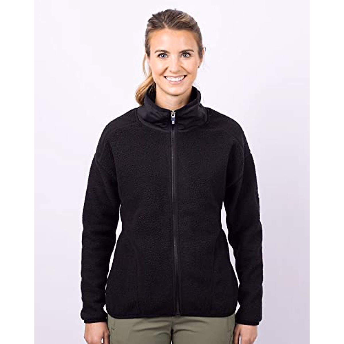 Cutter & Buck Cascade Eco Womens Sherpa Fleece Jacket, Navy Blue, X-Large