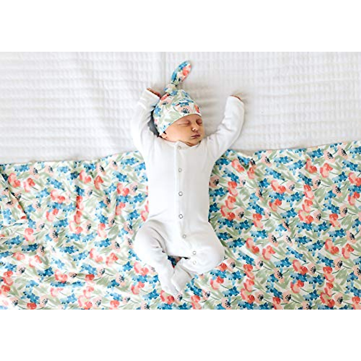 Large Premium Knit Baby Swaddle Receiving Blanket "Wren" by Copper Pearl