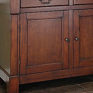 Homestyles Aspen Buffet with Storage and Felt Lined Drawers, 48 Inches Wide by 36 Inches High, Rustic Cherry