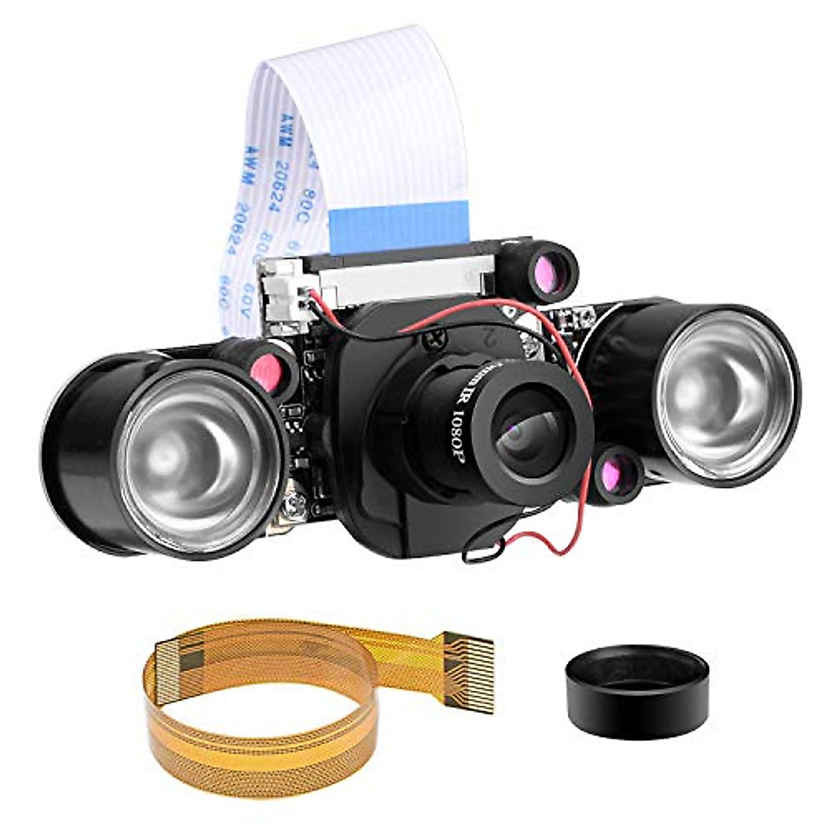 for Raspberry pi Camera Day & Night Vision, IR-Cut Video Camera 1080p HD Webcam 5MP OV5647 Sensor for Raspberry Pi RPi 4 3 B B+ 2B 3A+ 2 1 Zero W by Longruner