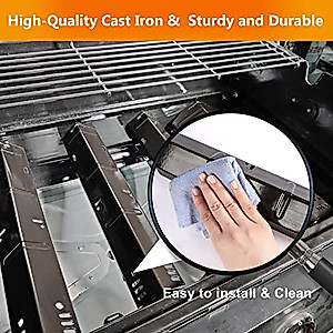 Hisencn Grill Heat Plate Replacement for Dyna-Glo DGH450CRP, Flavorizer Bars for Dyna-Glo 4 Burner Grill, Porcelain Steel Heat Tents, 4 Pack