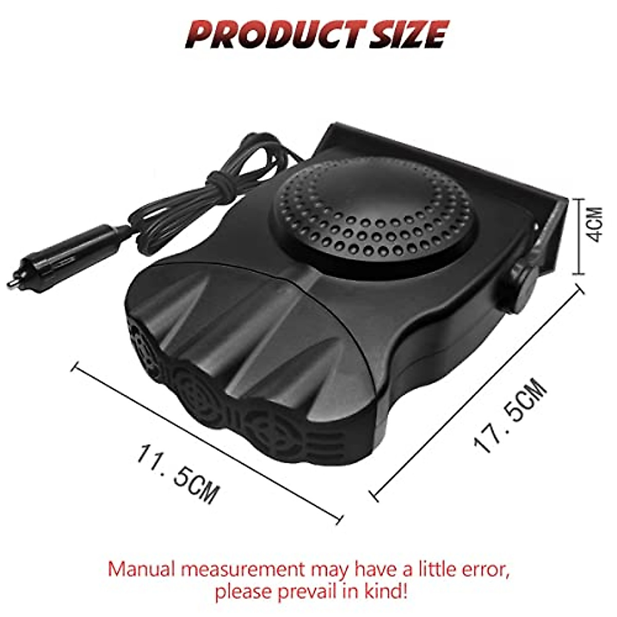 Car Heater,12V 150W Fast Heating Defrost Defogger,2 in1 Fast Heating and Cooling Fan Car Heater Windshield Defogger,Car Defroster That Plugs into Cigarette Lighter