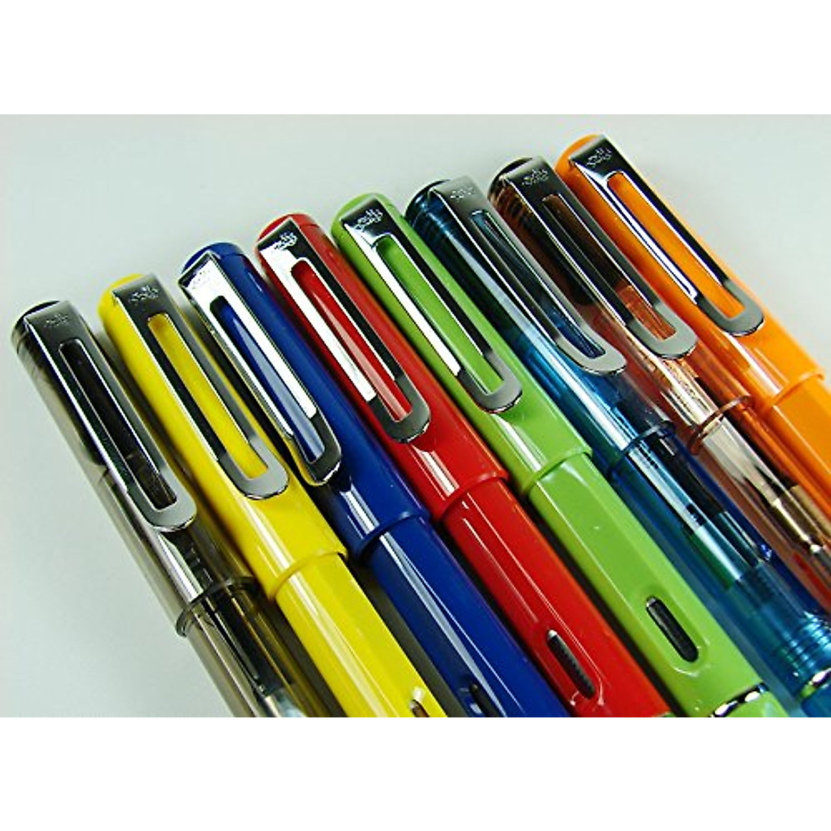 8 PCS Jinhao 599 Fountain Pens Diversity Set Transparent and Unique Style