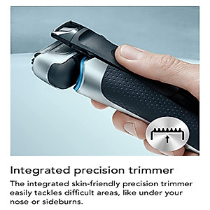 Braun Series 8 8370cc Next Generation, Electric Shaver, Rechargeable & Cordless Razor, Silver, with Clean & Charge Station & Fabric Travel Case