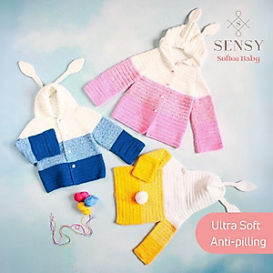 Sensy Softee Baby Yarn, 3.5 oz, 275 Yards, Gauge 3 Light (Blue)