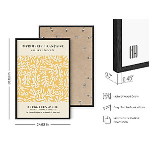 HAUS AND HUES Matisse Poster Modern Wall Art, Matisse Prints Matisse Wall Art Matisse Art Modern Art Posters Matisse Cutouts Matisse Poster Prints Modern Yellow Matisse (Framed Black 24x36)