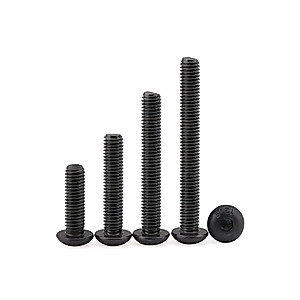 PENGFA Wshao store 50/40/20pcs M2 M2.5 M3 M4 M5 M6 M8 M10 12.9 High-Strength Bolts Round Head Hexagon Socket Screws Button Head Cap Screw 3-60mm (Dimensions : M2.5 x 12mm(50pcs))