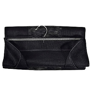 Mesh Laundry Hamper | Foldable Hanging Clothes Storage Basket - Machine Washable Door Hanging Laundry Bag with A Stainless Steel Hook for Cabin, College Dorm Use Huugy