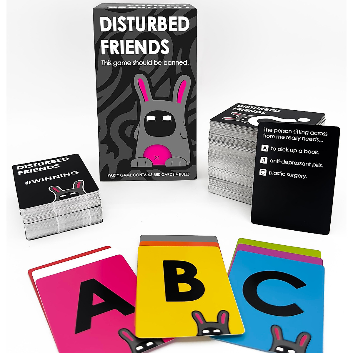 Disturbed Friends Party Game - Find Out Who Your Friends are! Hilarious Card Game for Adults, Friends, Family, College Students, Fun Parties and Board Games Night with Your Group