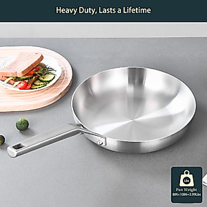 Yeksum Tri-Ply Stainless Steel Frying Pan Set, 8 Inch and 10Inch, Skillet set, Durable, Cooking Pan 8" 10", Induction Ready Egg Pan, Compatible with All Cooktops Up to 600℉