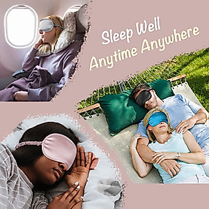 LULUSILK Mulberry Silk Sleep Eye Mask & Blindfold with Elastic Strap/Headband, Soft Eye Cover Eyeshade for Night Sleeping, Travel, Nap(Pink)