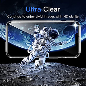 JETech 3 in 1 Case for iPhone 13 Mini 5.4-Inch, with 2-Pack Screen Protector and 2-Pack Camera Lens Protector, Non-Yellowing Shockproof Bumper Phone Cover, Full Coverage Tempered Glass Film (Clear)