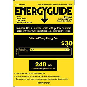 Smad 7 cu ft Chest Freezer with Hanging Removable Basket for Meat Fish Ice Shop Hotel Restaurant Grocery Large Family, -4 to 6.8 Degrees, White