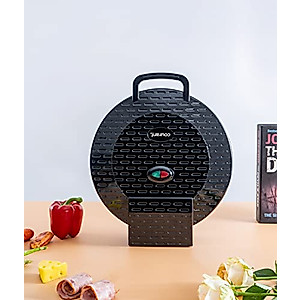 Courant Pizza Maker 12 inch Pizzas Machine, Newly improved Cool-touch Handle Non-Stick plates Pizza oven & Calzone Maker, Electric Countertop Oven for Home or School, 12” Indoor Grill/Griddle, Black