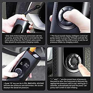 DNA MOTORING TOOLS-00270 150 PSI Wireless Portable Air Pump Tire Inflator for Inflating Car, Truck & Motorcycle Tires, Balls