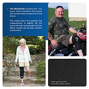 Bracesox Knee Brace Undersleeve – Cotton/Lycra blend Knee Sleeves for Women & Men, Breathable Knee Sleeve for Women & Men for Knee Bracing, Comfortable Knee Sleeve for Knee Braces - Medium