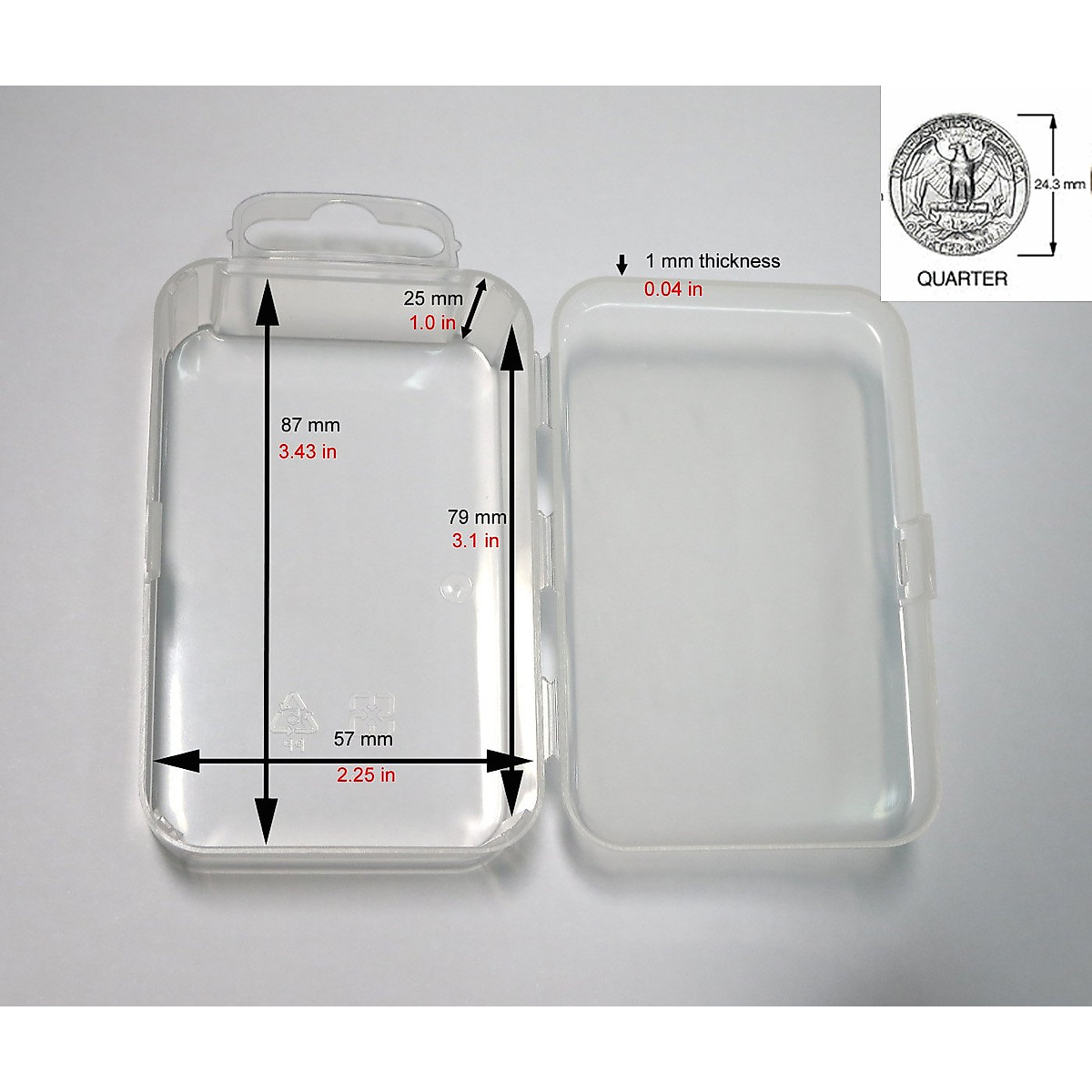 Maymom Small Plastic Box with Hinged Lid for Small Parts, Crafts, Beads, Jewelry and Watch Parts (6 Boxes, Clear)