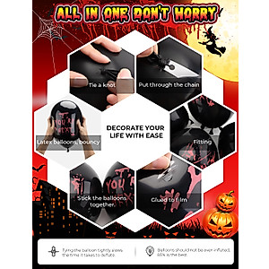 Scary Halloween Balloons,12 Inch Bloody Balloons,Horror Balloons with Blood Handprint,Scary Halloween Decorations for Zombie Vampire,Haunted House, Horror Party Supplies (Scared Style)